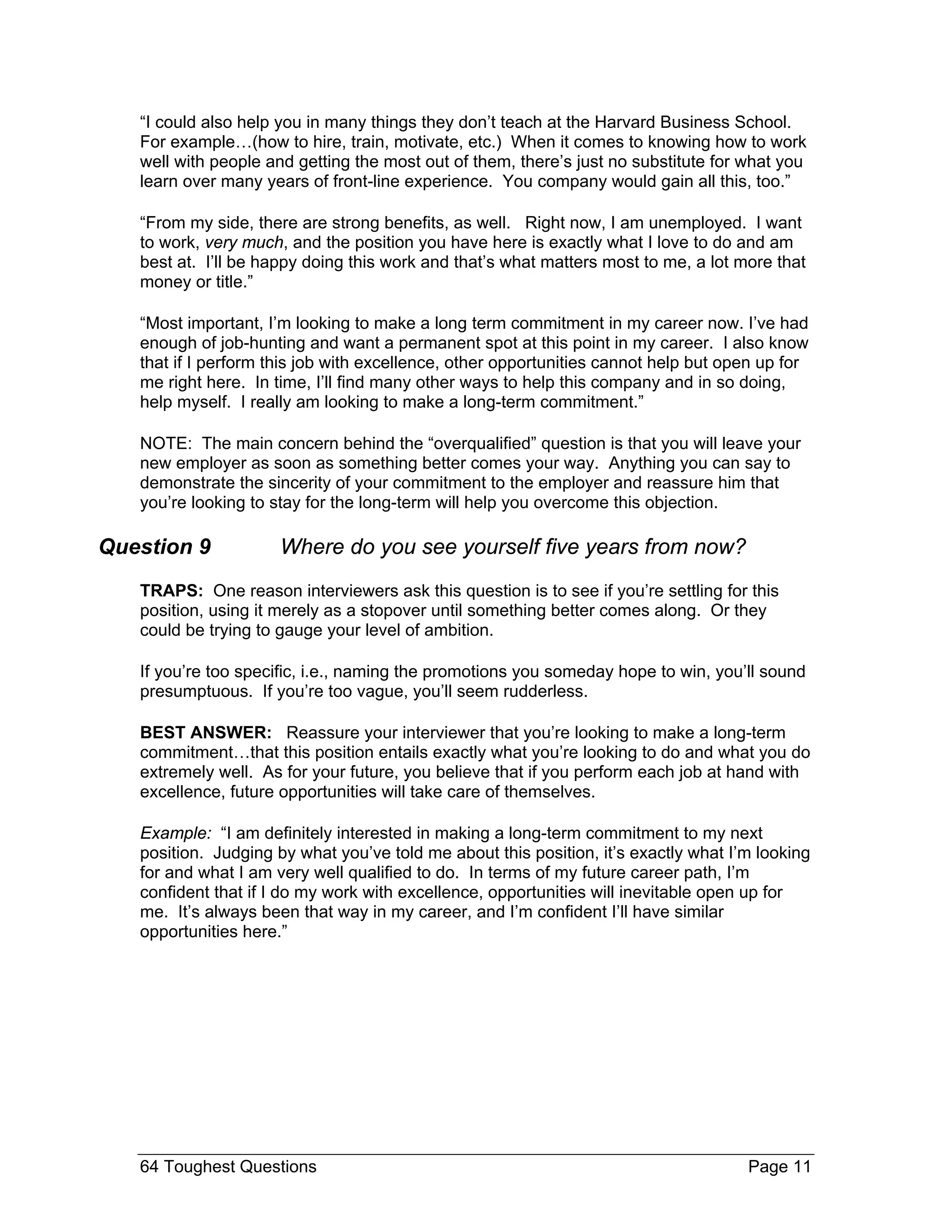 64 Interview Questions | PDF