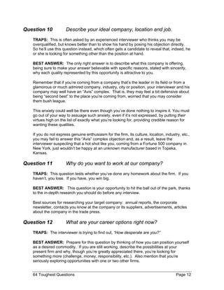 64 Interview Questions | PDF
