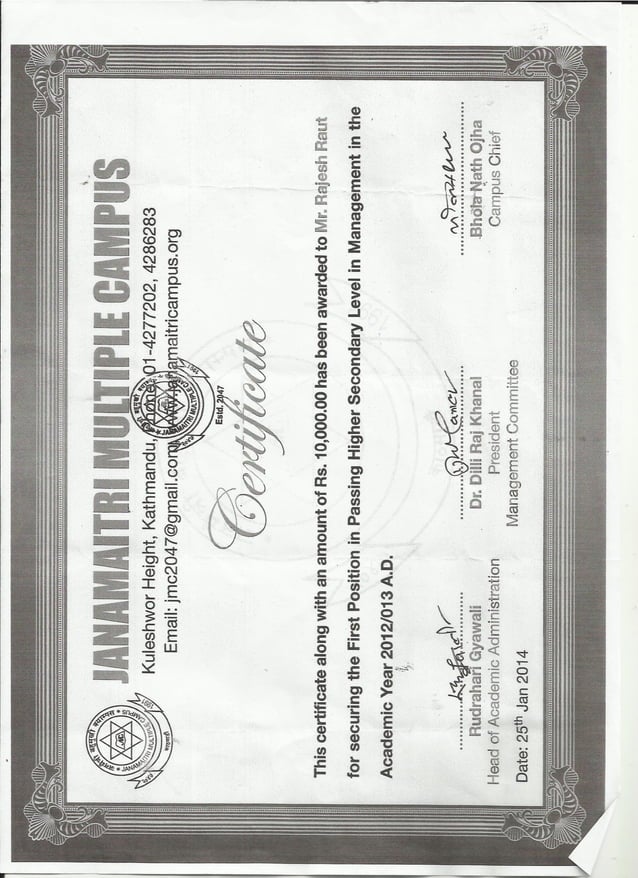 collage topper certificate | PDF