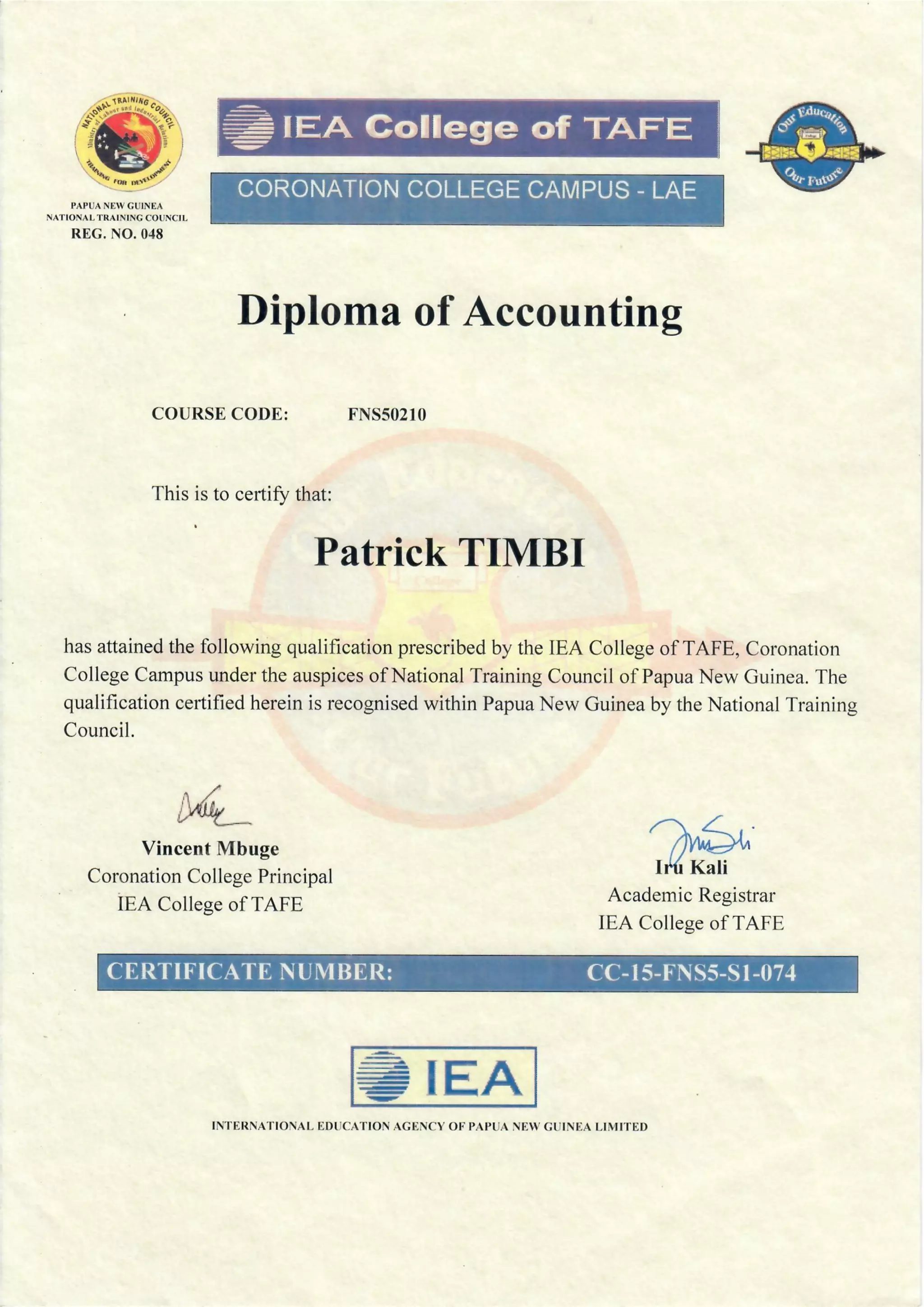 Accounting Diploma Certifcate | PDF