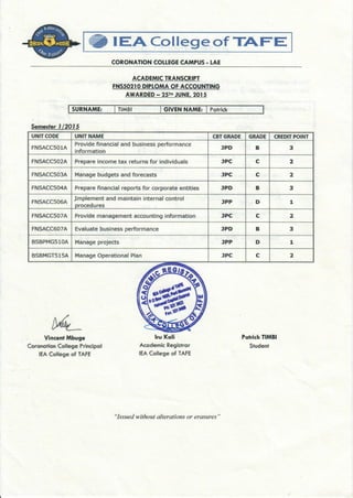 Accounting Diploma Certifcate | PDF