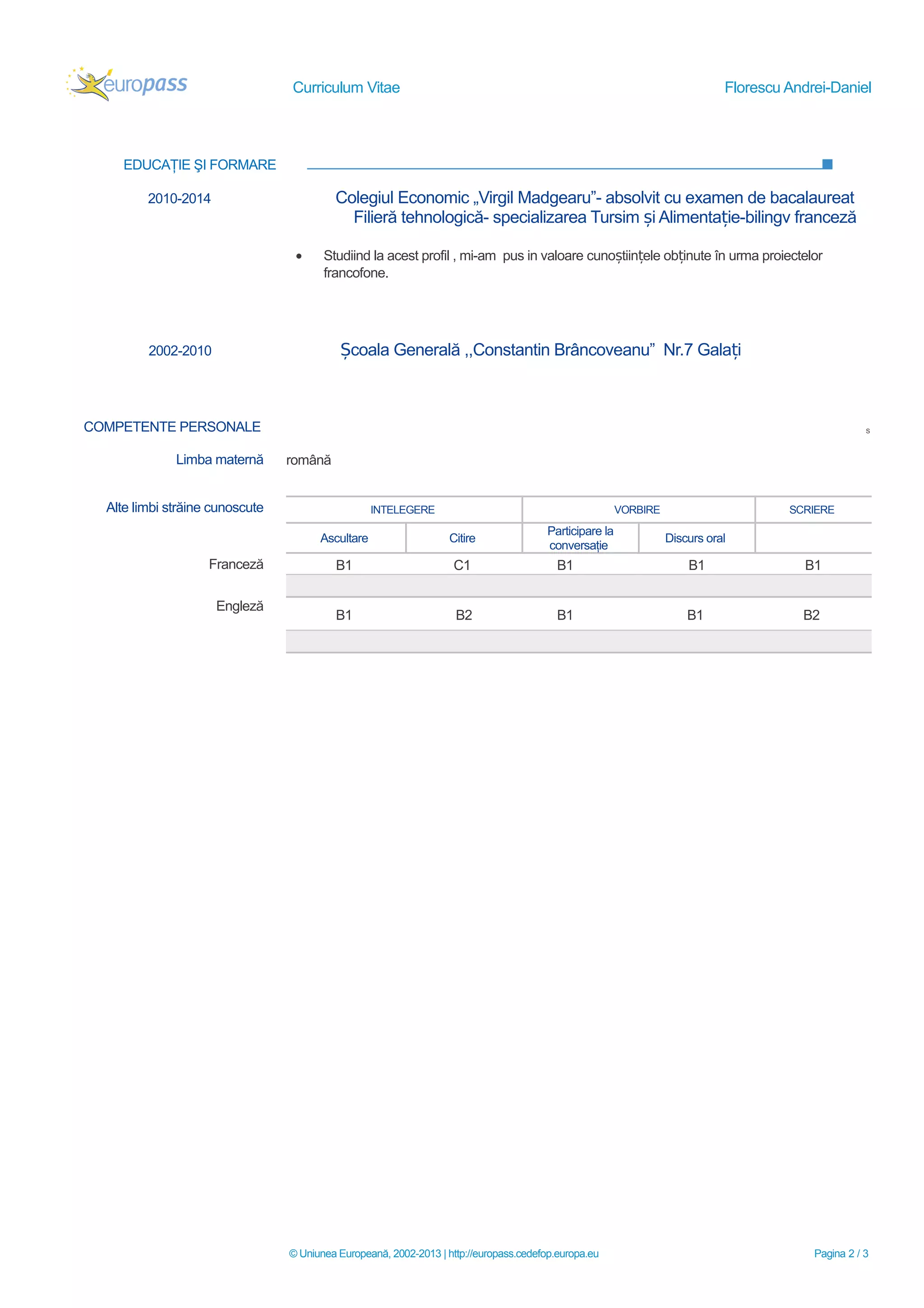 Florescu Andrei CV | DOC