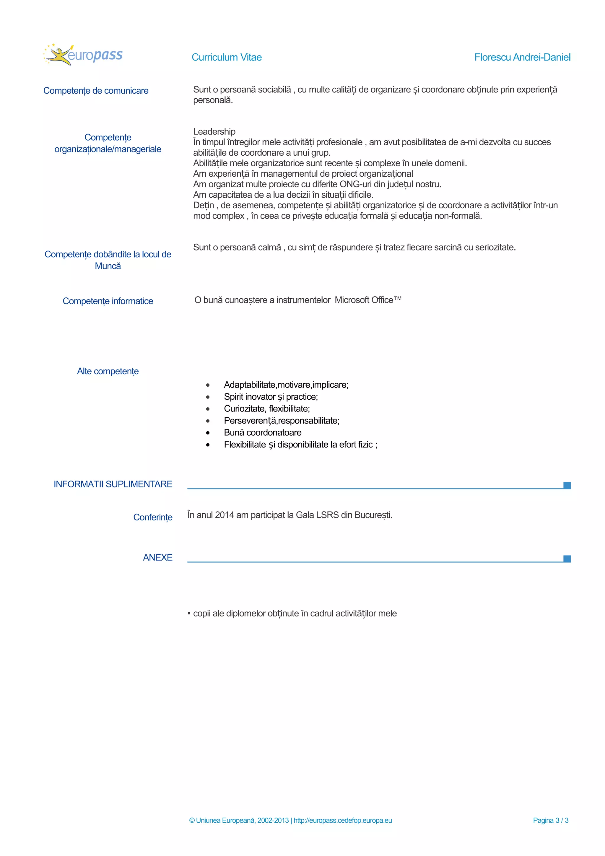 Florescu Andrei CV | DOC