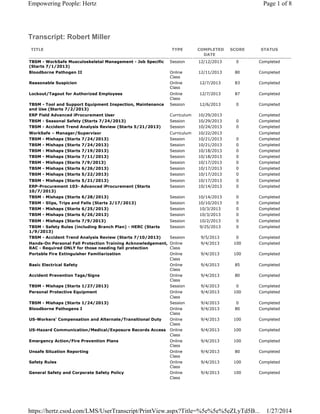 Robert Miller Training Transcript | PDF