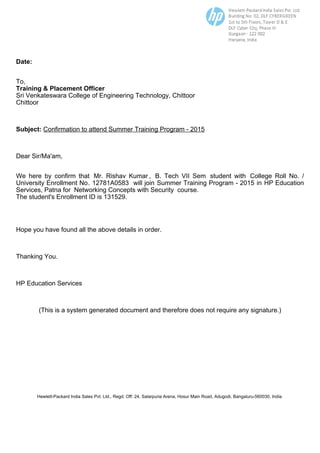 training_letter | PDF