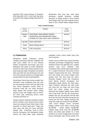 Penerapan Data Mining dengan Algoritma C4.5 dalam Pemesanan Obat Guna ...