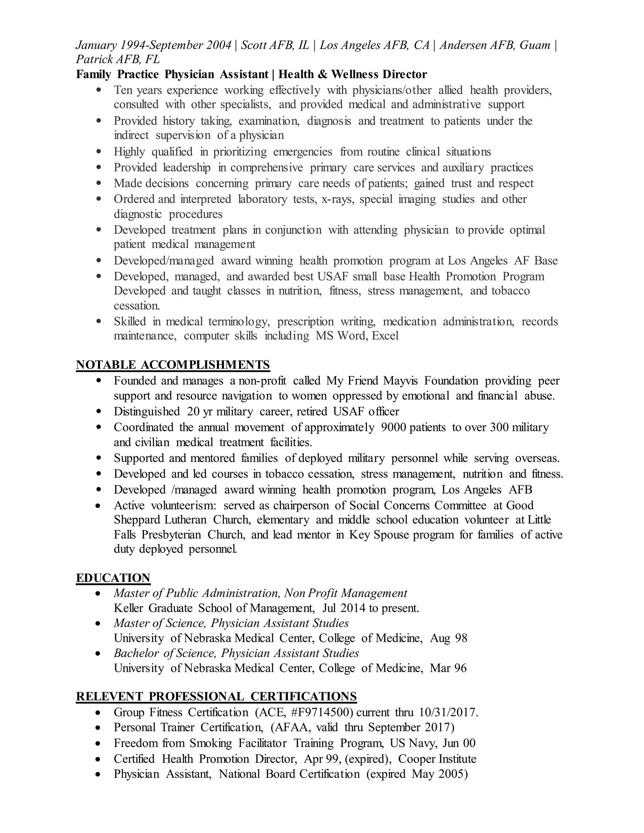 Deb Resume Fitness | DOCX