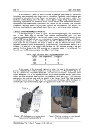 Anthropomorphic transradial myoelectric hand using tendon-spring ...