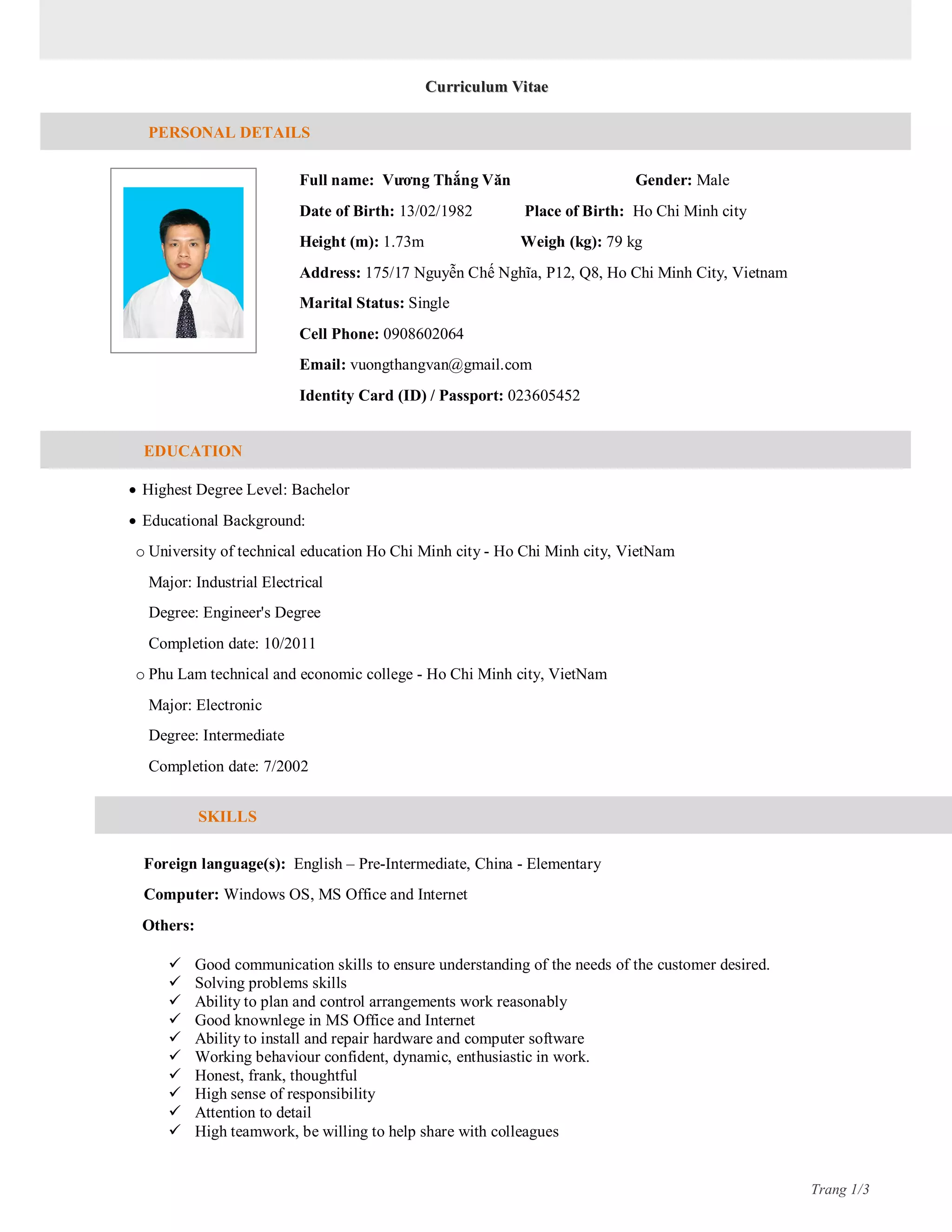 Curriculum Vitae | PDF | Civil Engineering Industry | Industries