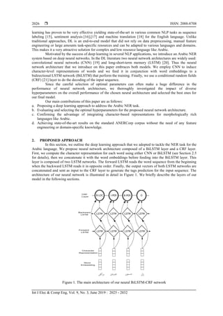Arabic named entity recognition using deep learning approach | PDF
