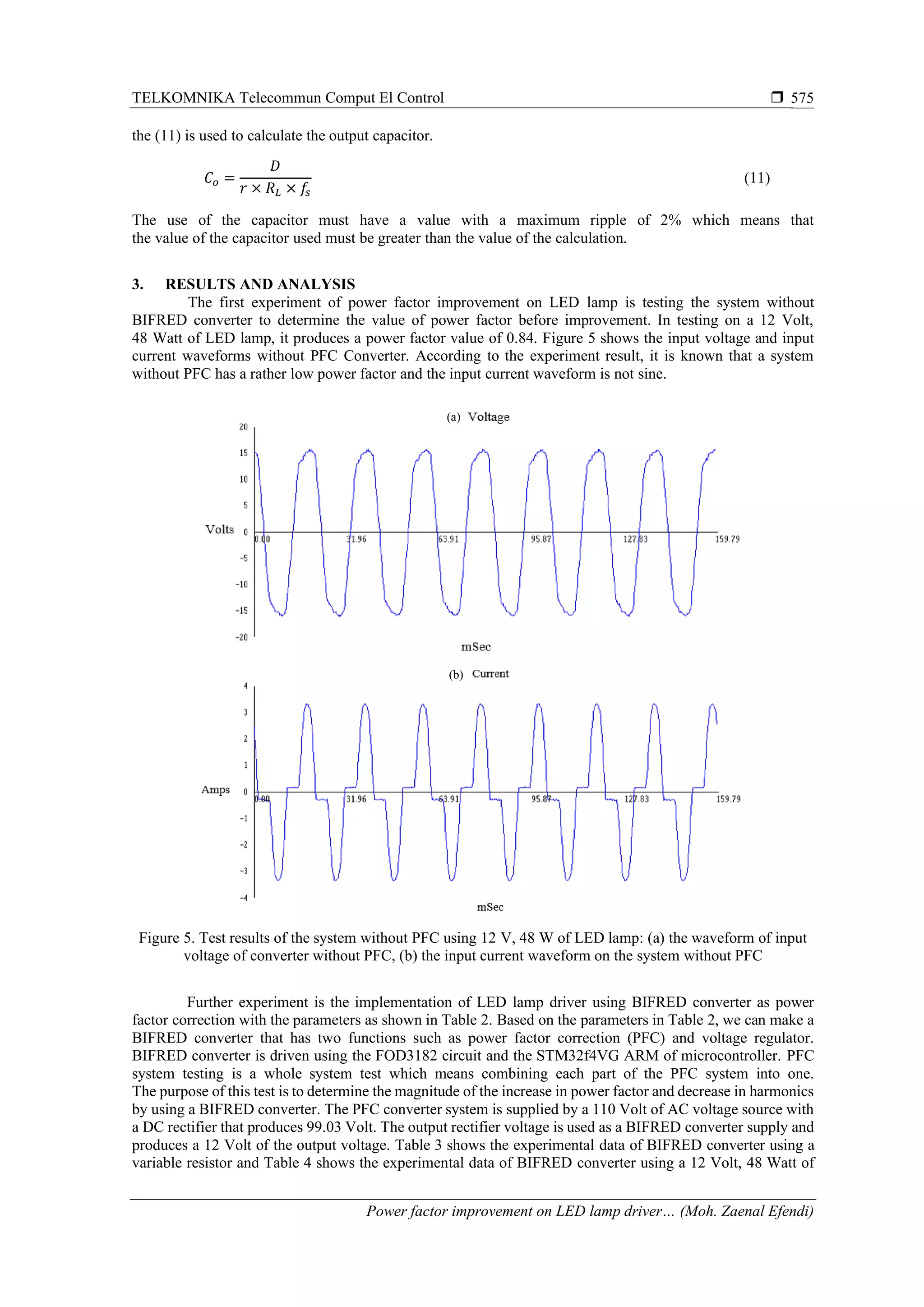 Power factor improvement on LED lamp driver using BIFRED converter | PDF
