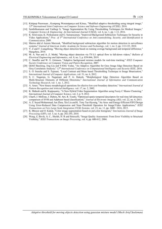 Adaptive threshold for moving objects detection using gaussian mixture model | PDF