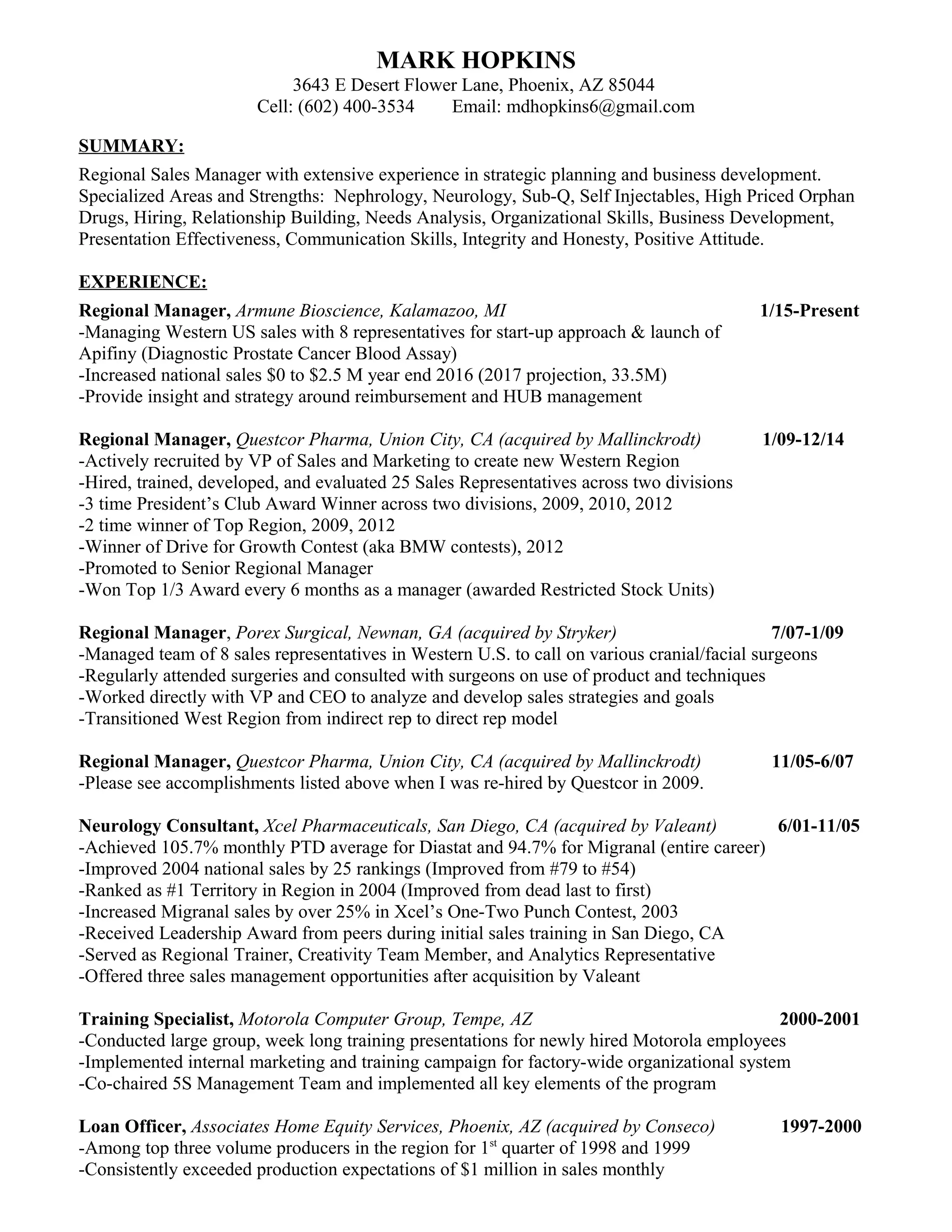 Mark Hopkins Resume | DOC