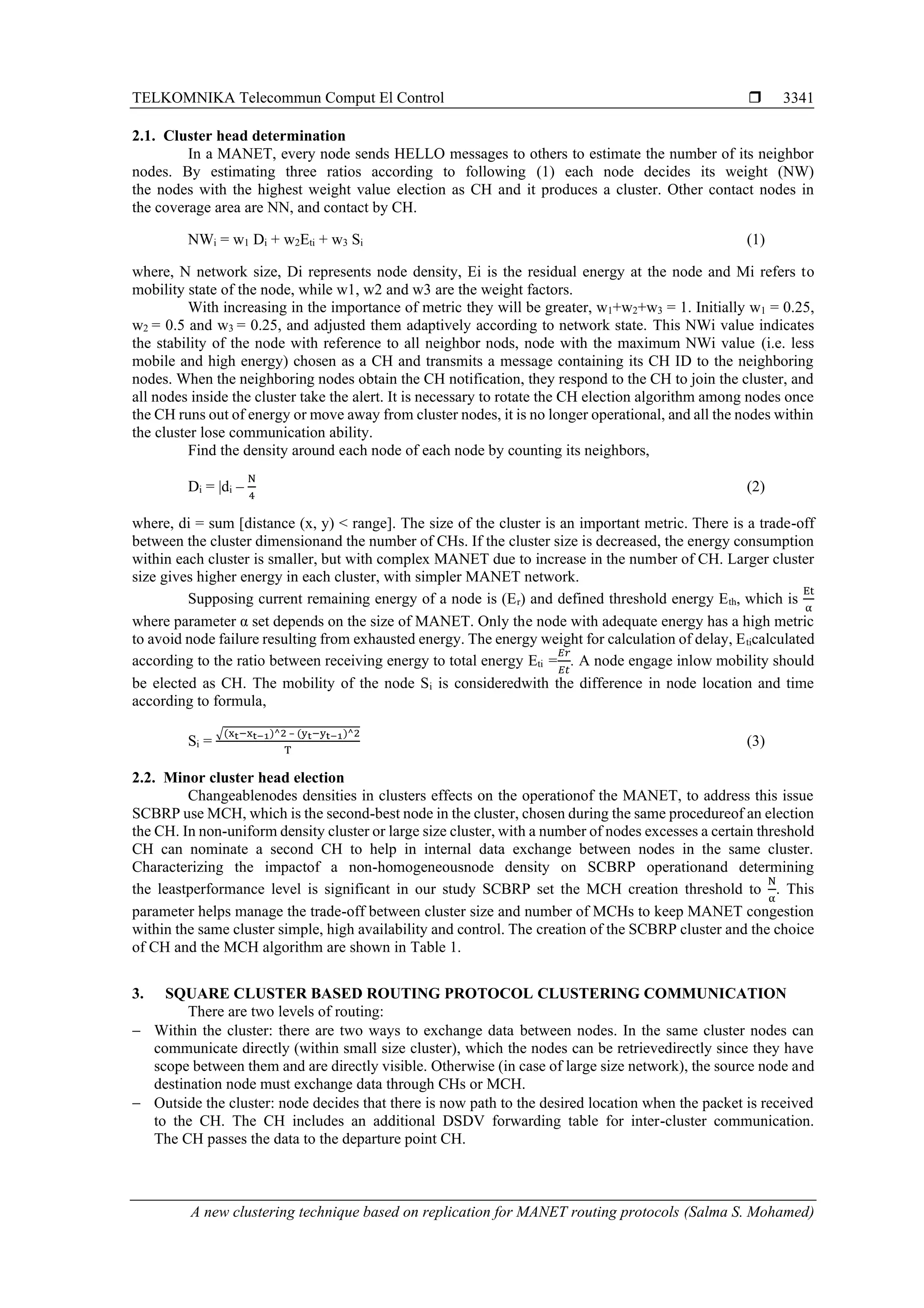 A New Clustering Technique Based On Replication For Manet Routing Protocols Pdf