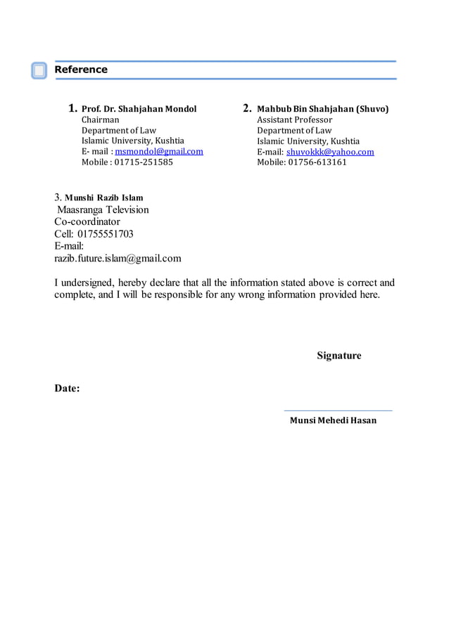 mehedi hasan cv (1) | DOCX | Islam | Religion & Spirituality