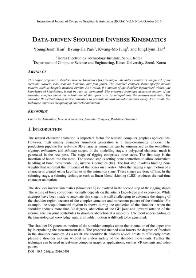 DATA-DRIVEN SHOULDER INVERSE KINEMATICS | PDF