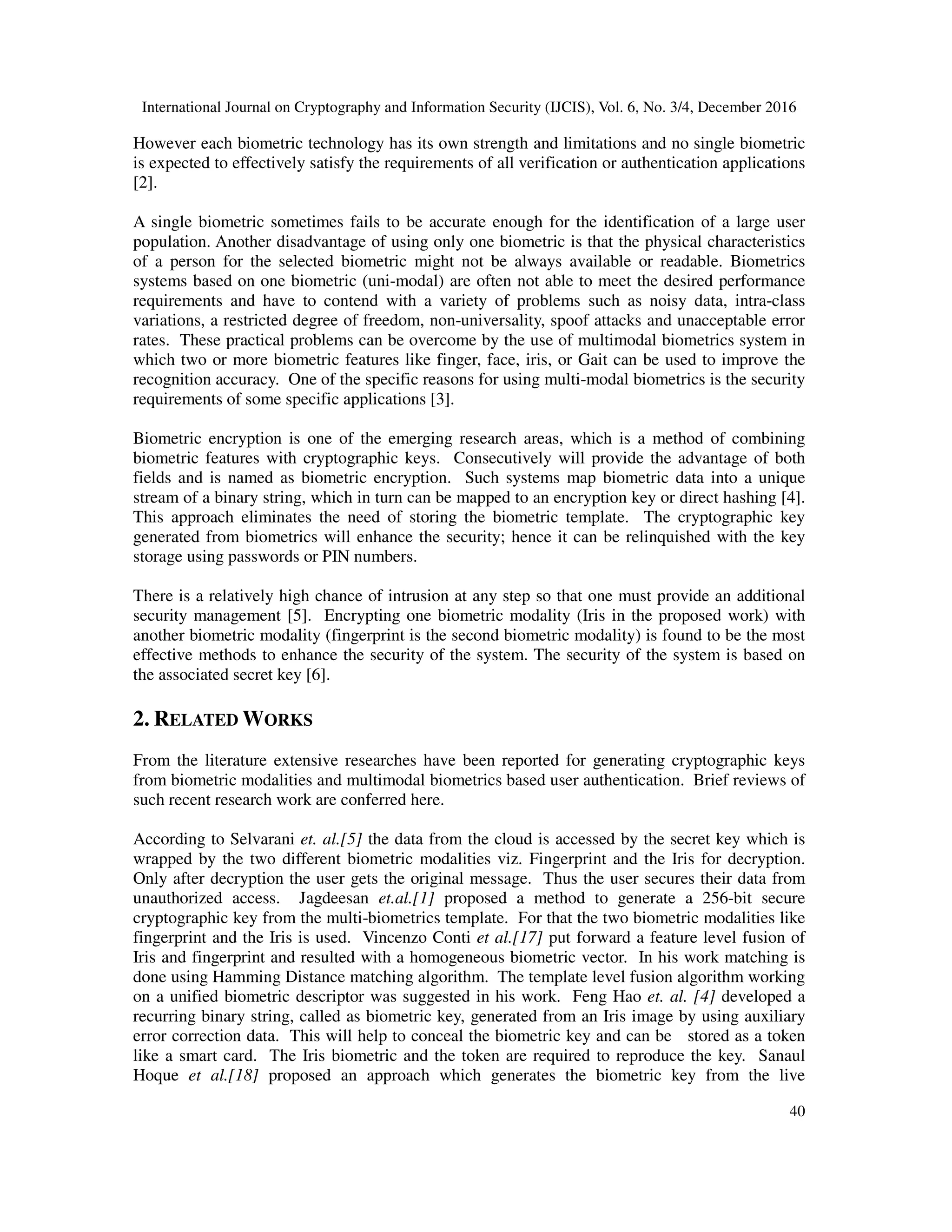 Multimodal Biometric Authentication Secured Encryption Of Iris Using