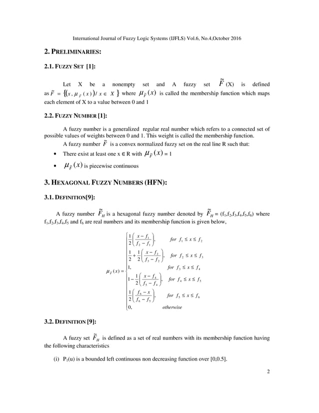 A NEW RANKING ON HEXAGONAL FUZZY NUMBER | PDF