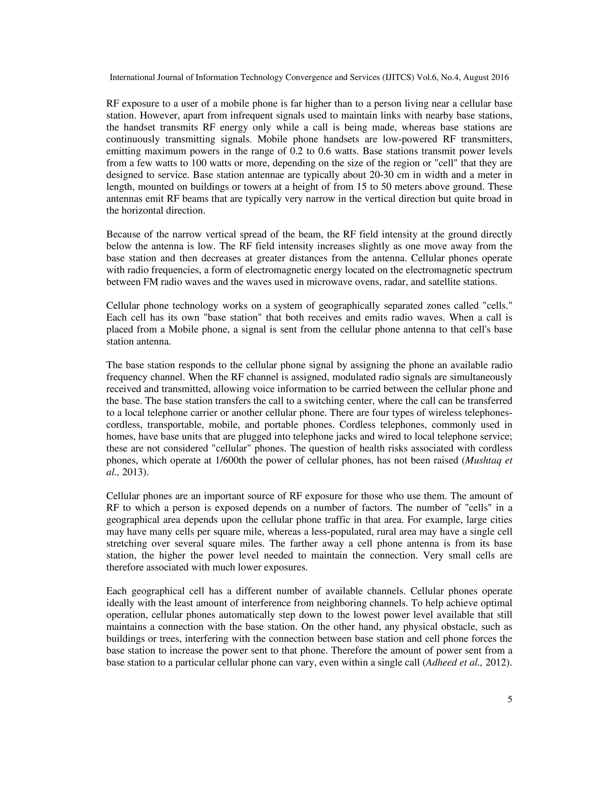 RESEARCH REVIEW FOR POSSIBLE RELATION BETWEEN MOBILE PHONE REDIATION ...