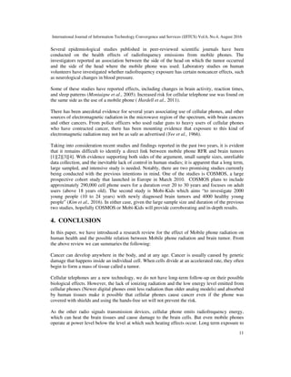 RESEARCH REVIEW FOR POSSIBLE RELATION BETWEEN MOBILE PHONE REDIATION ...