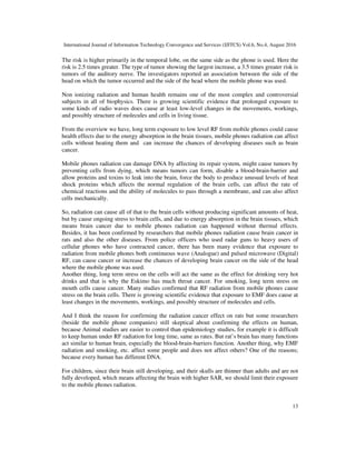 RESEARCH REVIEW FOR POSSIBLE RELATION BETWEEN MOBILE PHONE REDIATION ...