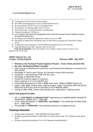 Amit Dixit Resume 1 | PDF
