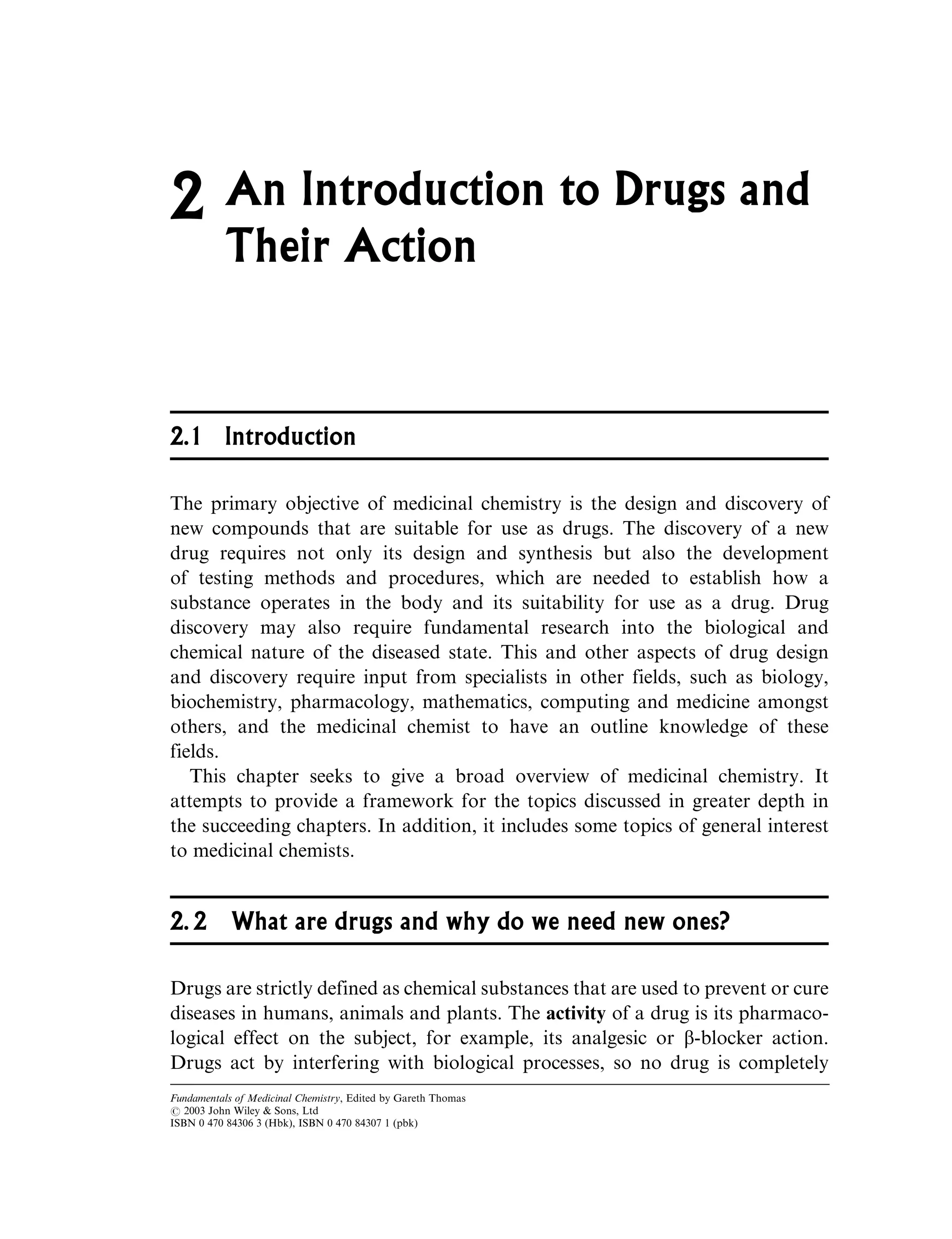 Fundamentals Of Medicinal Chemistry By Gareth Thomas | PDF