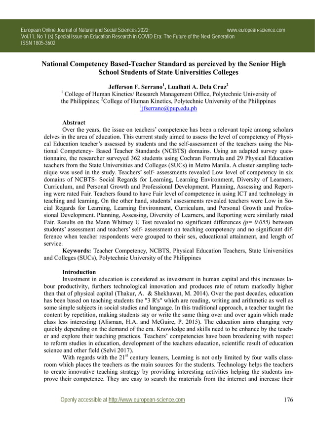 National Competency Based Teacher Standard | PDF