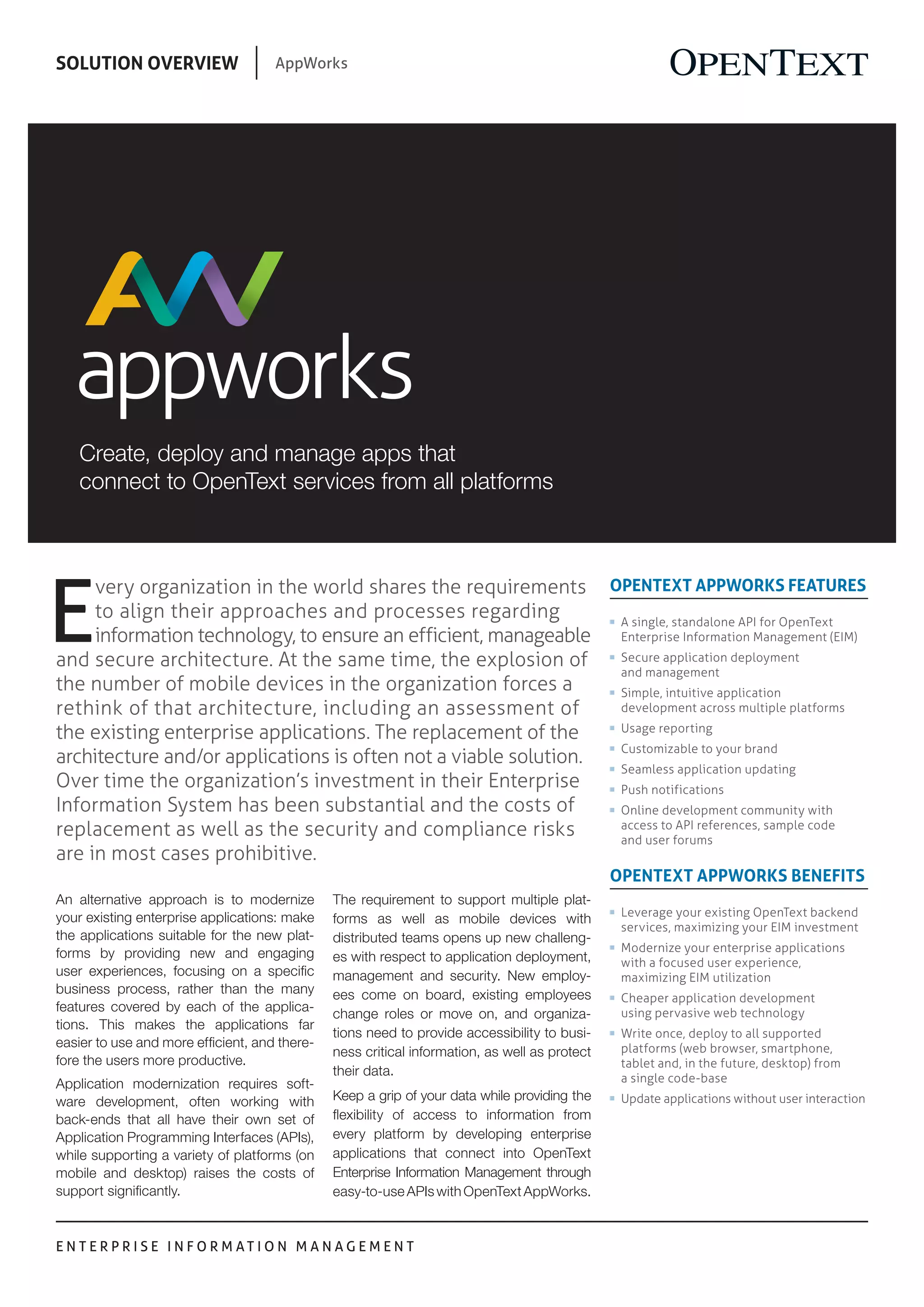 AppWorks - Solution Overview | PDF