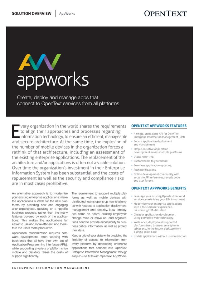AppWorks - Solution Overview | PDF