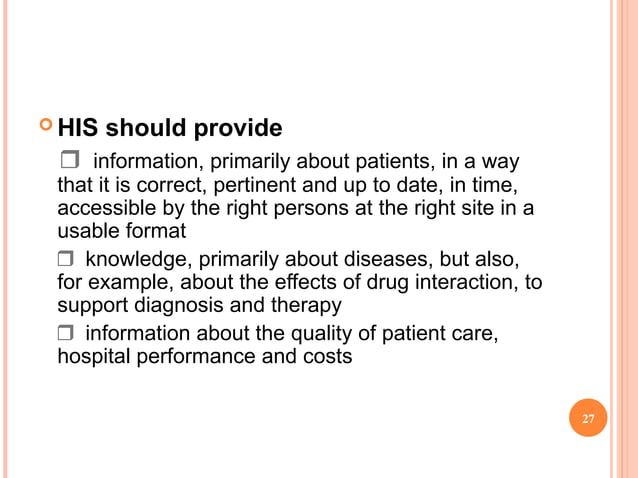 Introduction to health Information System | PPT