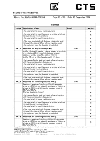 IP67 Test Report | PDF