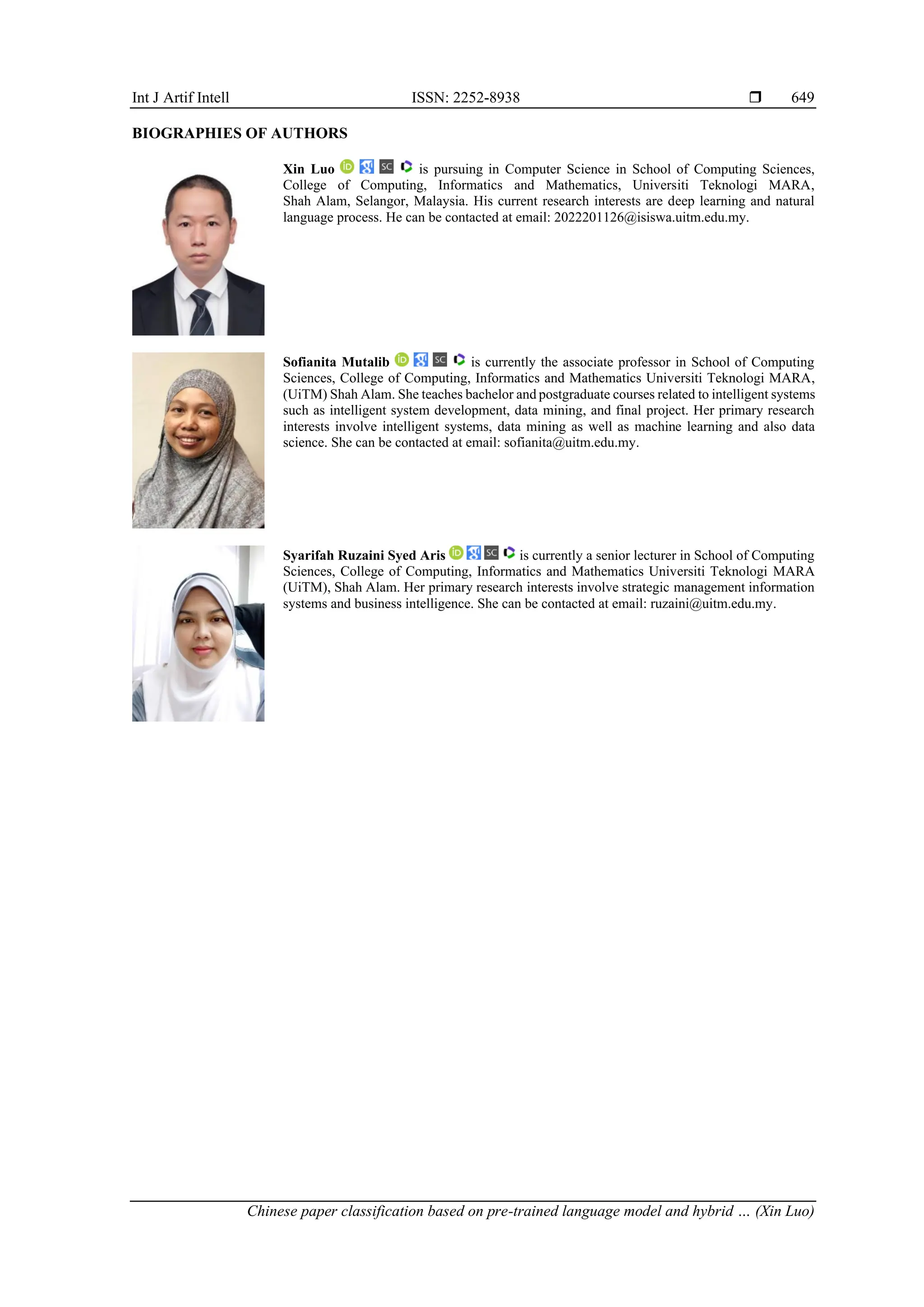 Chinese paper classification based on pre-trained language model and ...