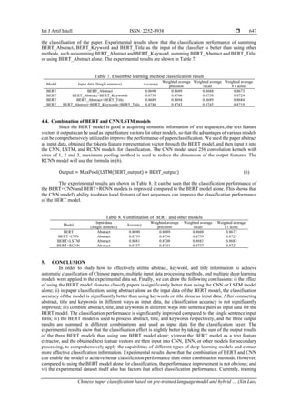 Chinese paper classification based on pre-trained language model and hybrid deep learning method ...