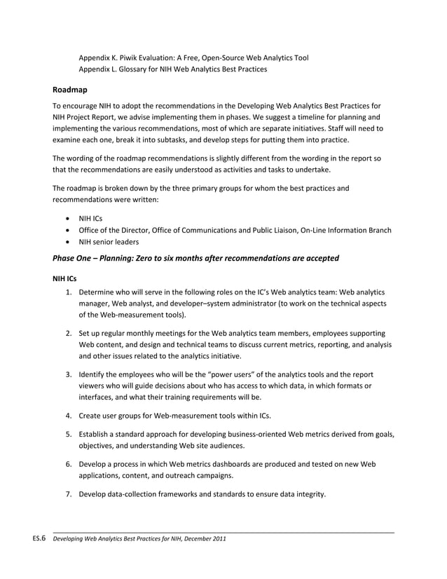 nih-analytics-executive-summary | PDF | Web Development | Internet