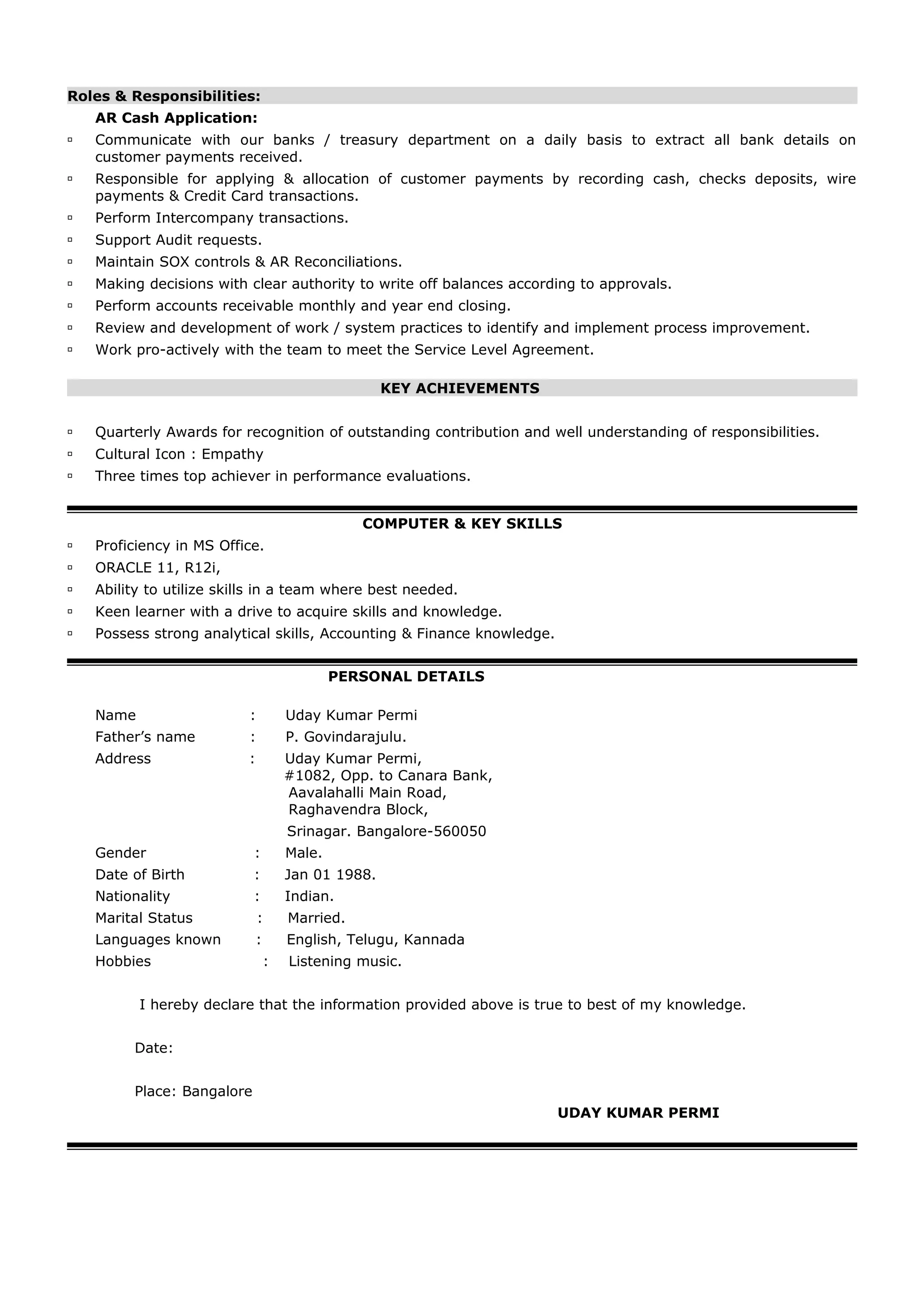 Udaykumar Permi_AR_Resume-Updated | DOC