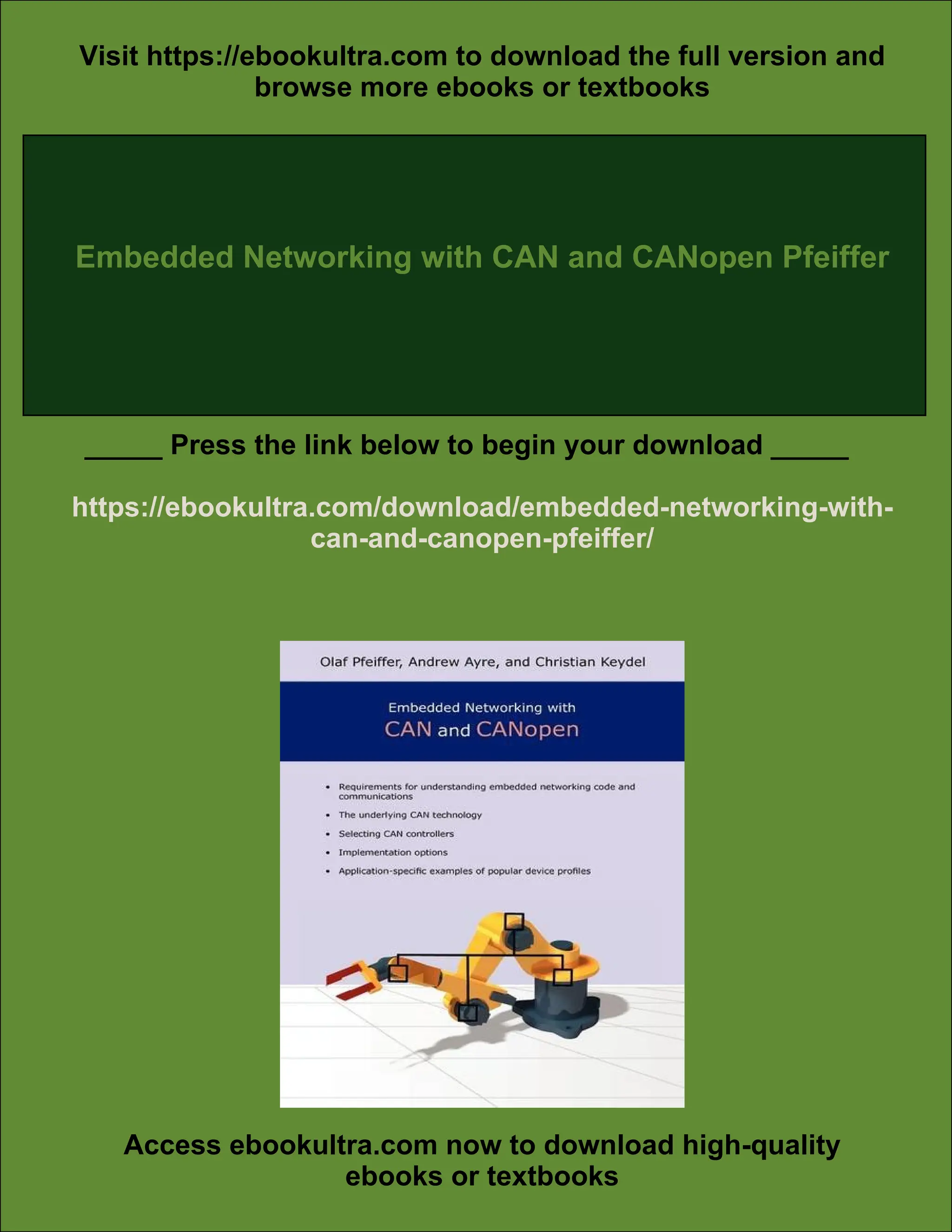 Embedded Networking with CAN and CANopen Pfeiffer | PDF
