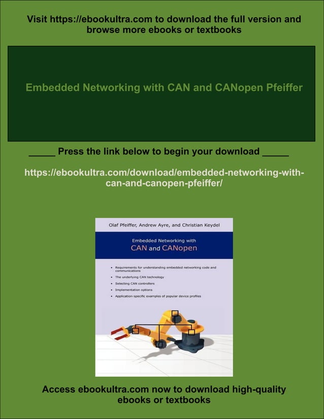 Embedded Networking with CAN and CANopen Pfeiffer | PDF