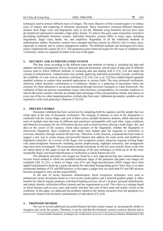 A novel multi-biometric technique for verification of secure e-document | PDF | Internet Safety ...