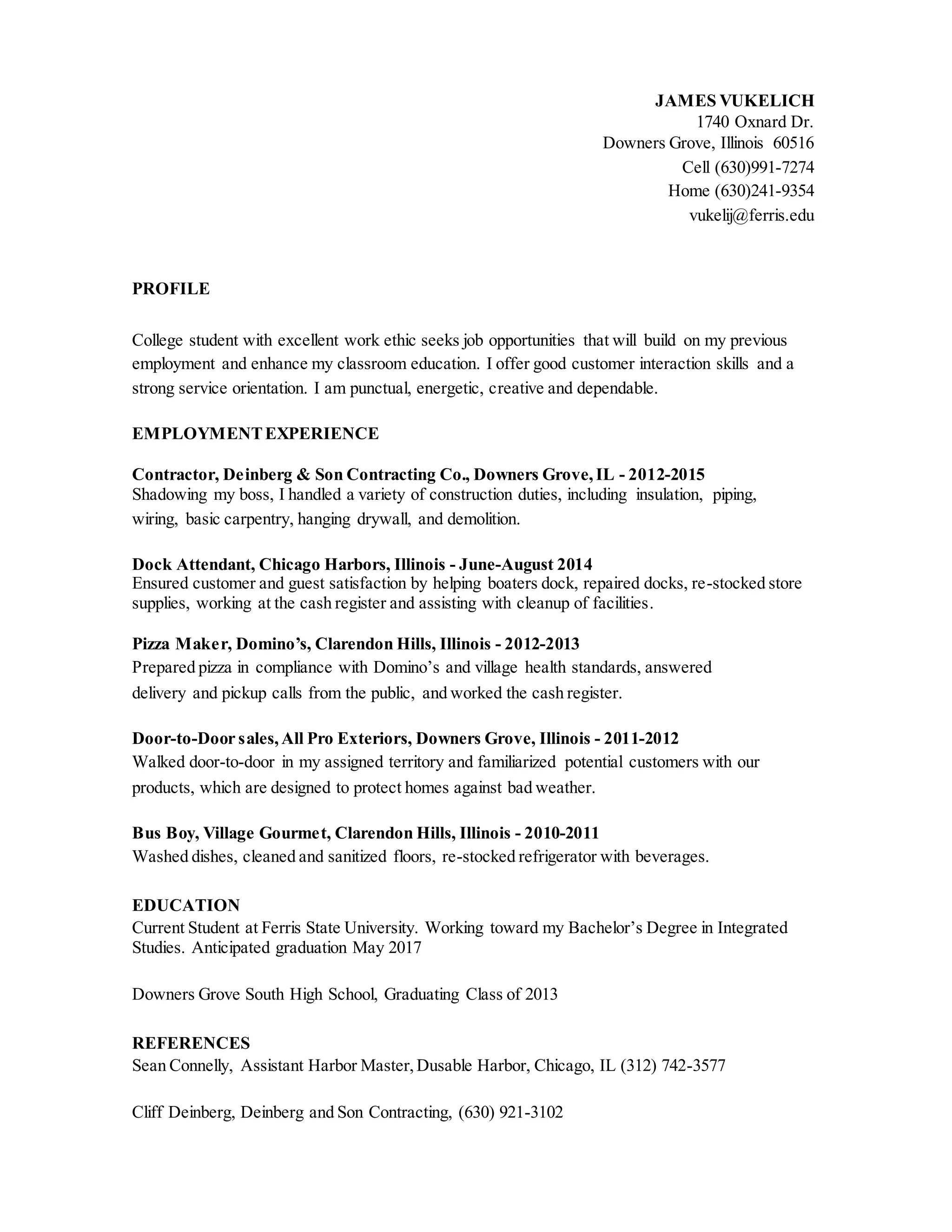 James Vukelich's Resume | DOCX