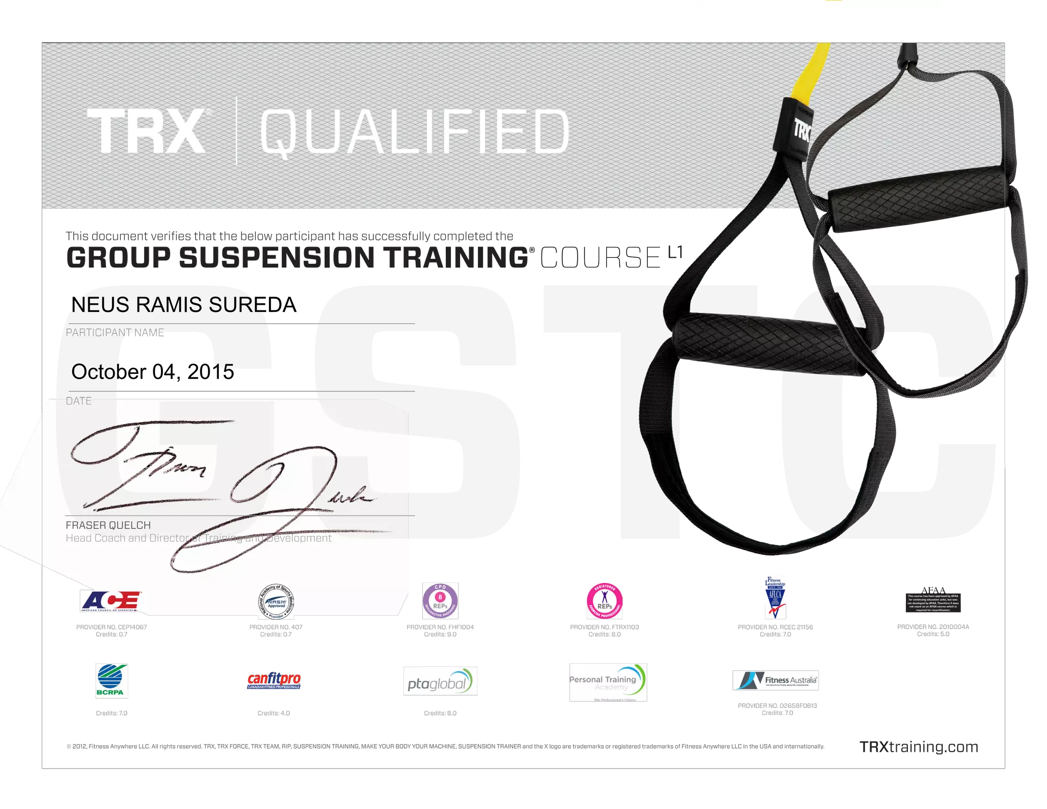 certificado TRX | PPT