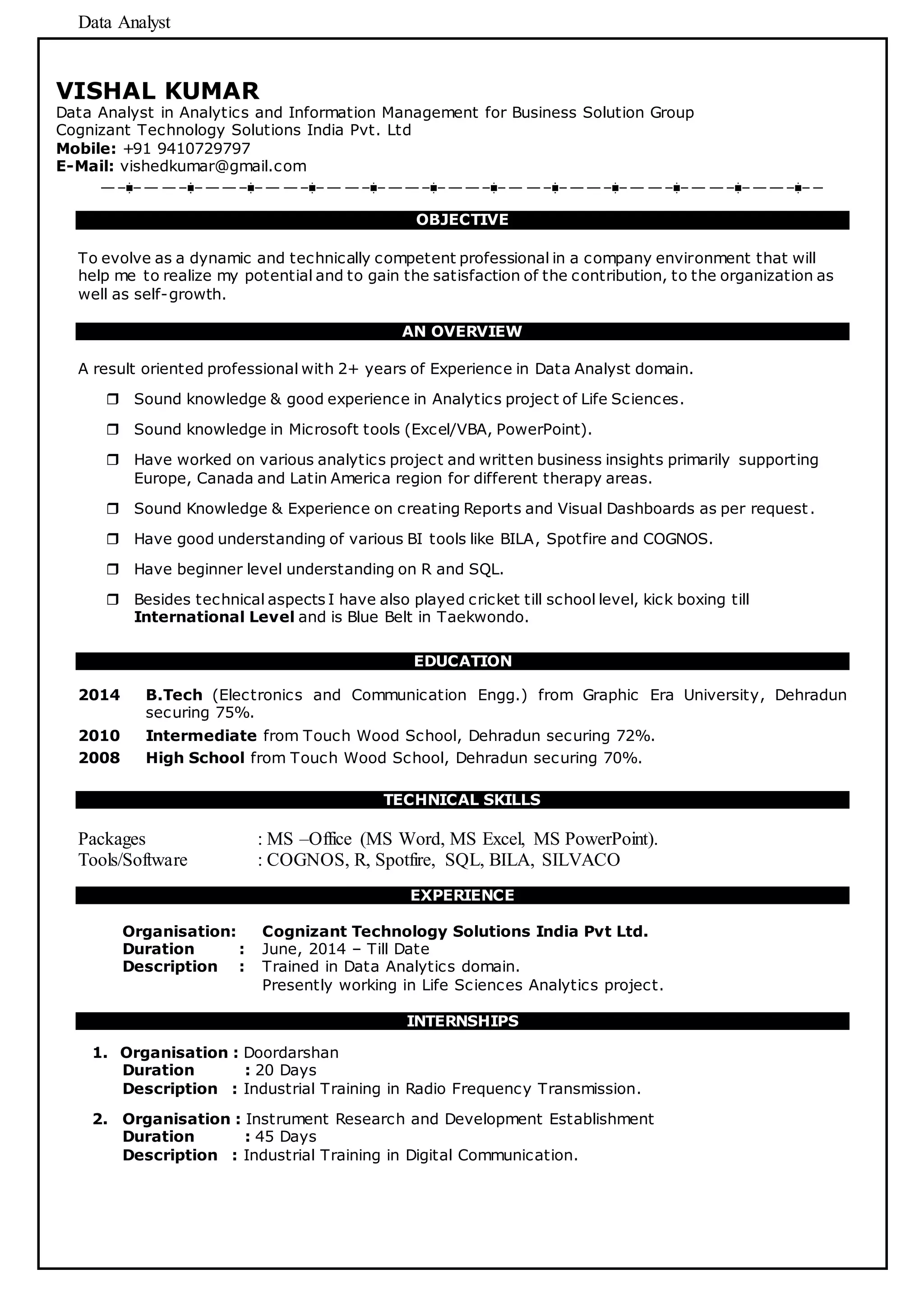 Vishal Resume_Data Analyst | DOCX