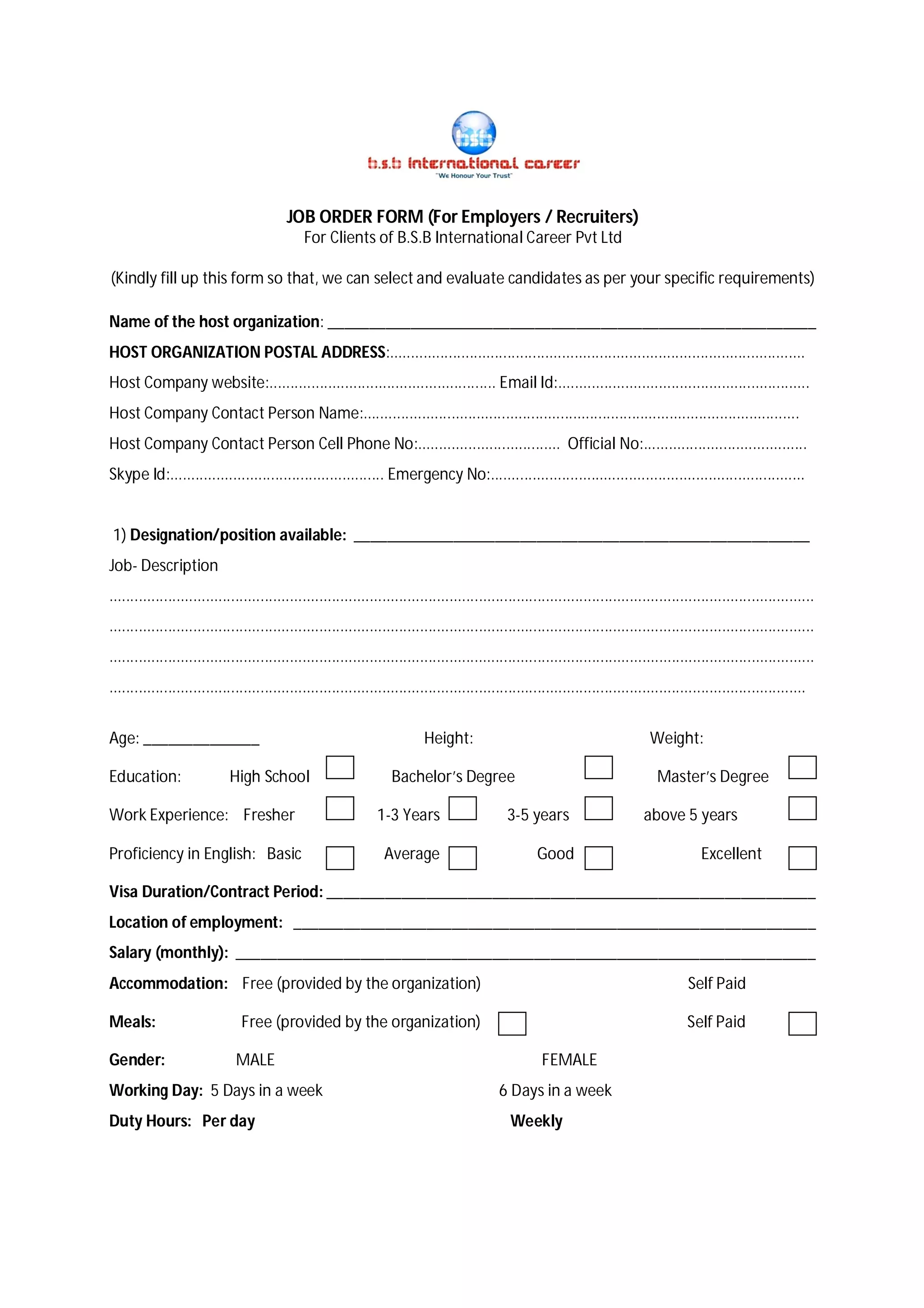 JOB ORDER FORM | PDF