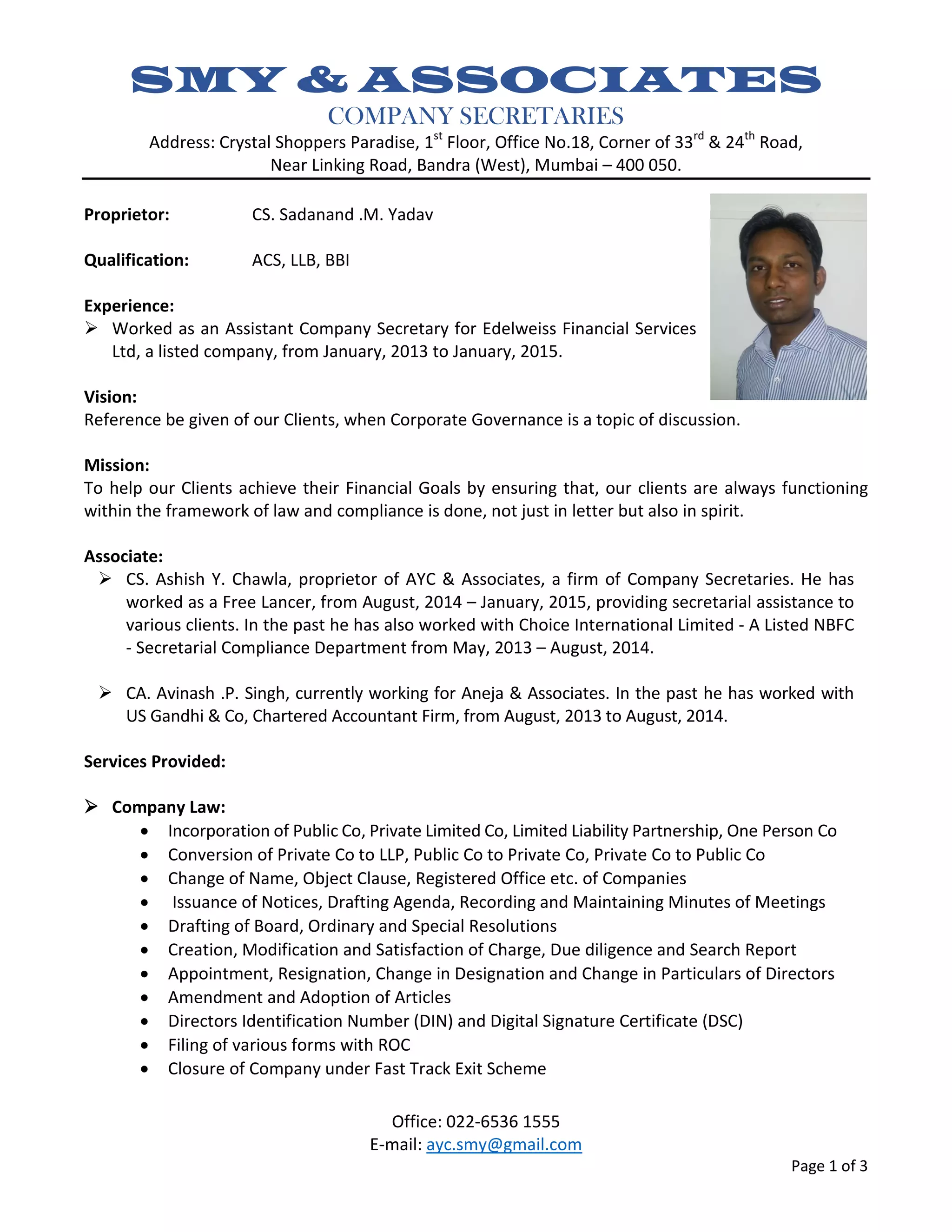 SMY & ASSOCIATES | PDF