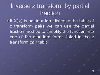 inverse z transform | PPTX