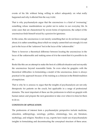 Ernest Jones on Psychoanalysis | DOCX | Science