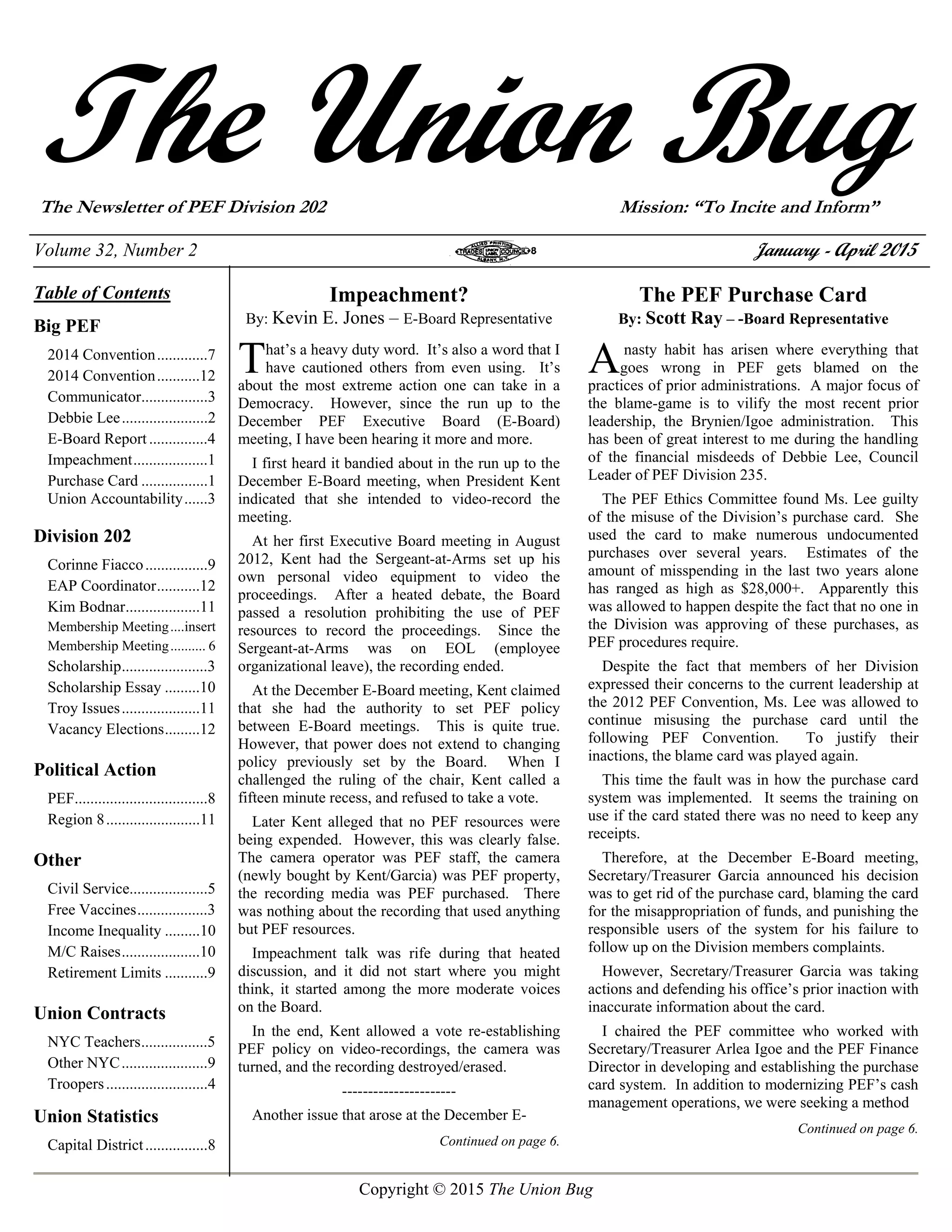 Jan. - April 2015 Union Bug Corinne | PDF