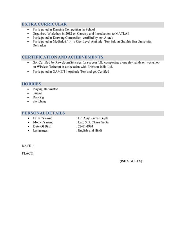 ISHA GUPTA RESUME | PDF