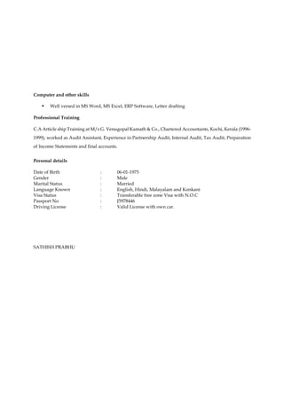 Sathish Prabhu Resume | PDF
