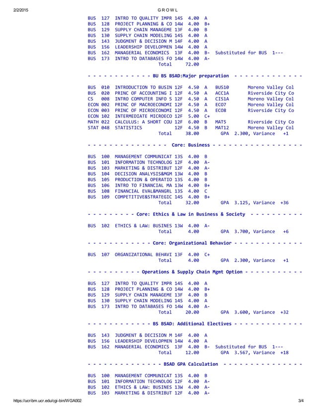 UCRDegreeCheck | PDF